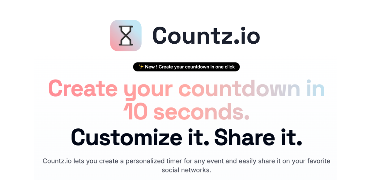 Countz.io - Create beautiful countdowns