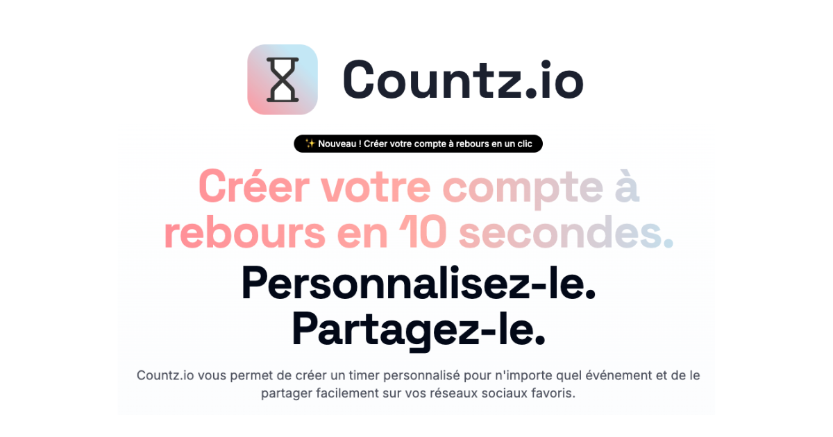 Countz.io - Créez de beaux comptes à rebours